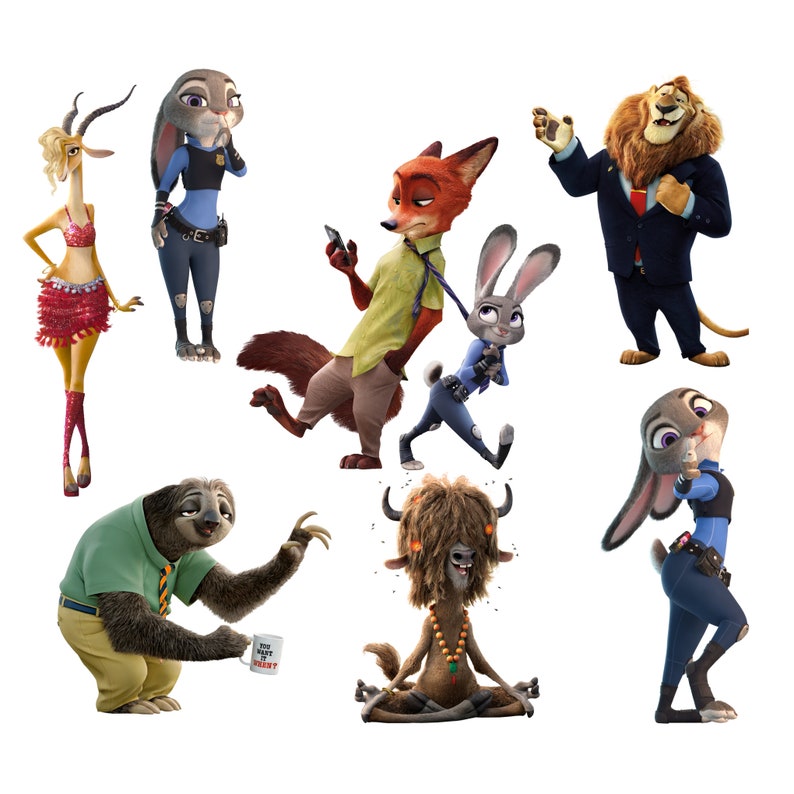 Zootopia Png Bundle, Zootropolis Png Clipart Set, Zootopia Characters ...