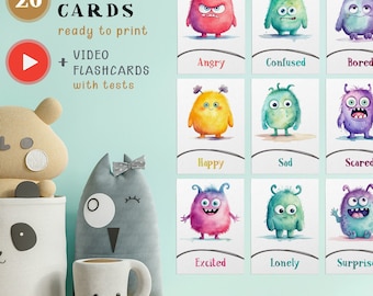 Emotion Learning Cards for Toddlers and Young Kids, Parent Tools ...