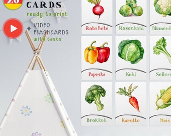 Gemüse Flashcards Deutsch | German Vegetable Cards for Kids ...