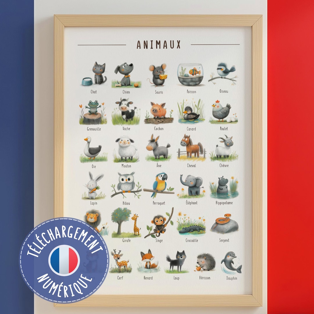 French Animal Poster – Educational Printable Posters for Kids ...