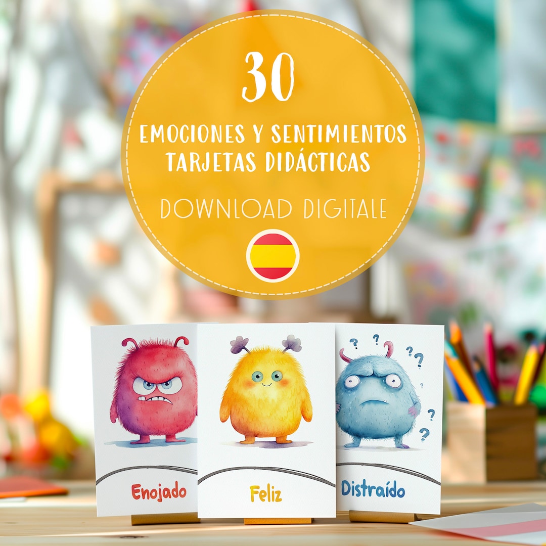 Tarjetas Emociones Niños - Flashcards Sentimientos Español - Material ...