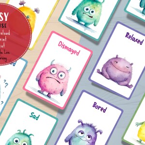 Monster Emotions Flashcards Kids | Printable Feelings Cards PDF | SEL ...