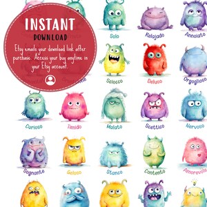Emotions for Kids Poster Download PDF, Preschool Fun Monsters Feelings ...