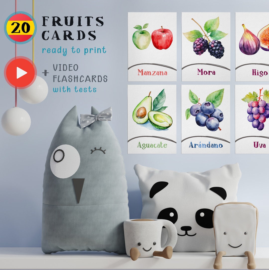 Tarjetas Frutas Español - Flashcards Berries - Material Montessori ...