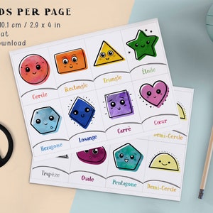 Cartes Des Formes Pour Enfants, Cartes Géométriques Colorées, Outil ...