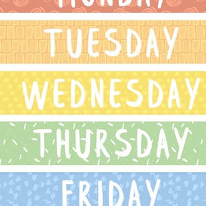 Pastel Days of the Week Poster for Kids | Cute Watercolor Printable PDF ...