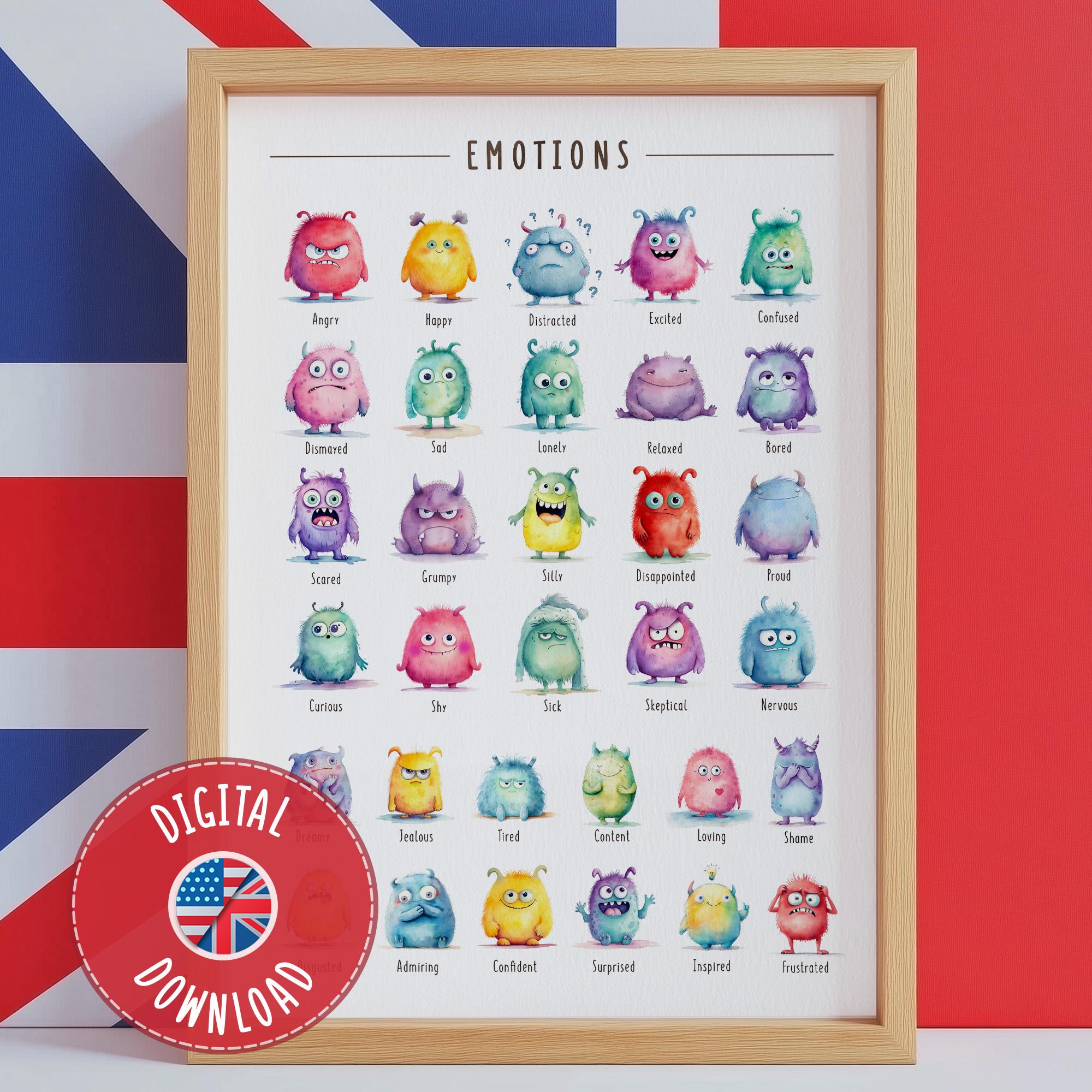 Emoji Feelings Chart Etsy Emotional Poster Printable: Hey Friends!