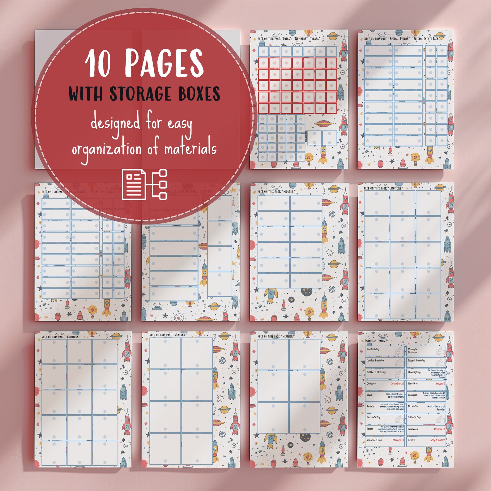 School Calendar for Kids Fun Educational DIY Activity Kit, Interactive ...