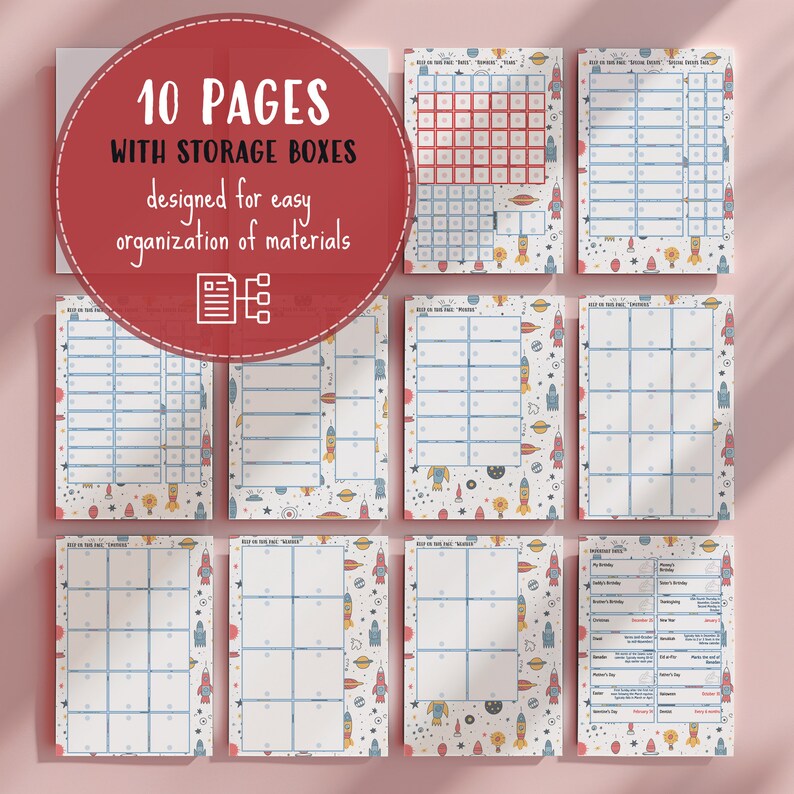 Montessori School Calendar Kids | Interactive Planner PDF | Daily ...