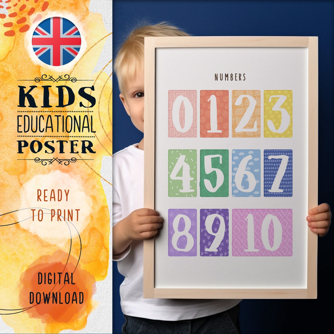 Numbers to 10 Poster for Kids - Etsy