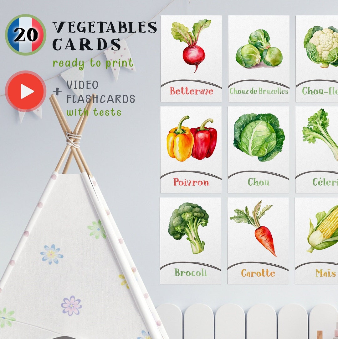 Printable Vegetable Flashcards for Kids - Fun Learning Activity for ...