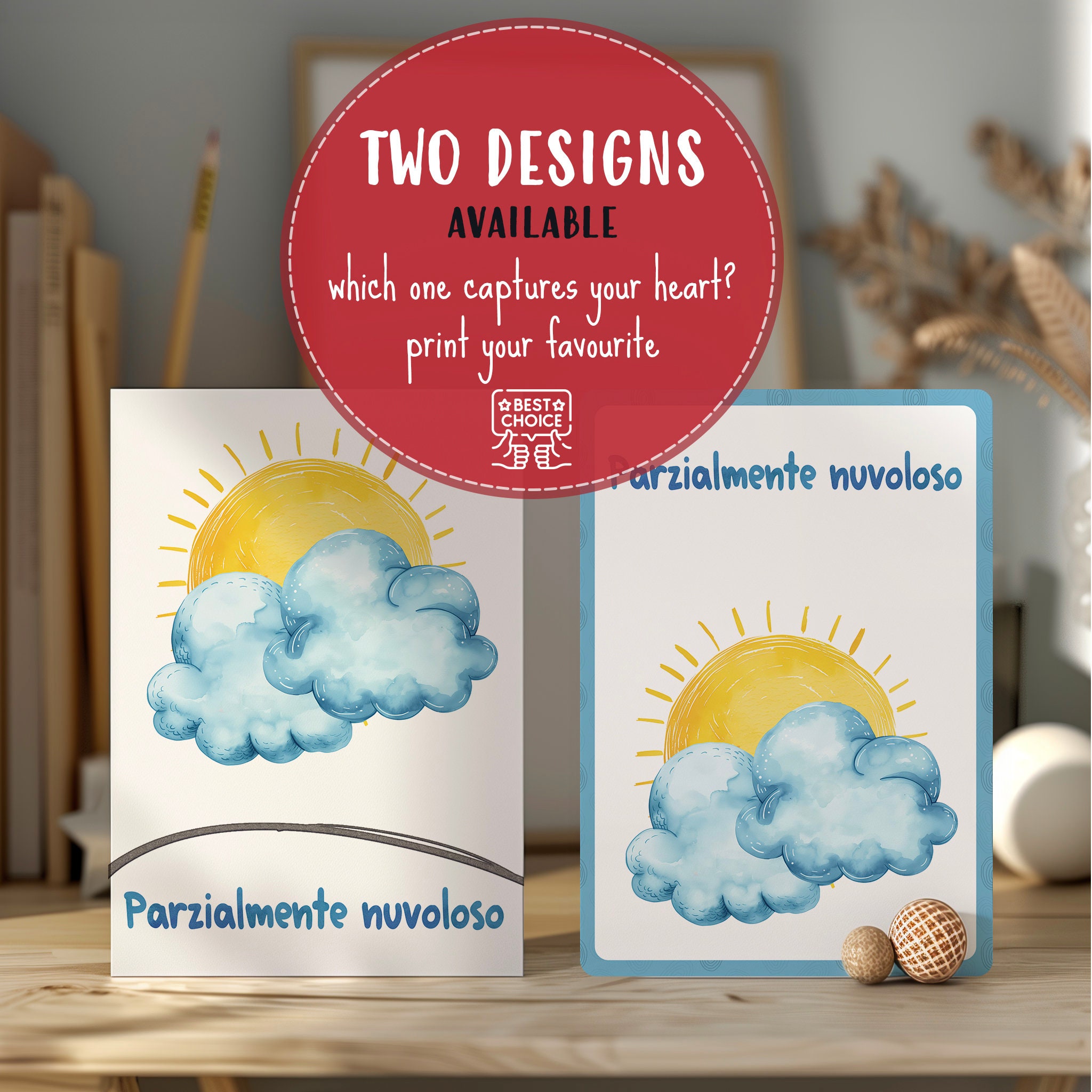 Weather Printable Flashcards for Kids, Cute Watercolor Learning Climate ...