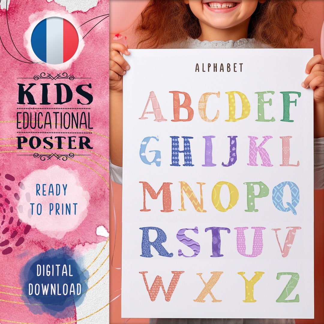 French Alphabet Poster for Kids - Etsy