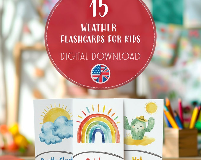 Weather Flashcards, Printable Weather Educational, Preschool ...