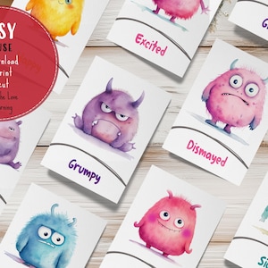 Monster Emotions Flashcards for Kids | Printable Feelings Cards PDF ...