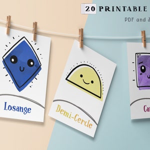 Cartes Des Formes Pour Enfants, Cartes Géométriques Colorées, Outil ...