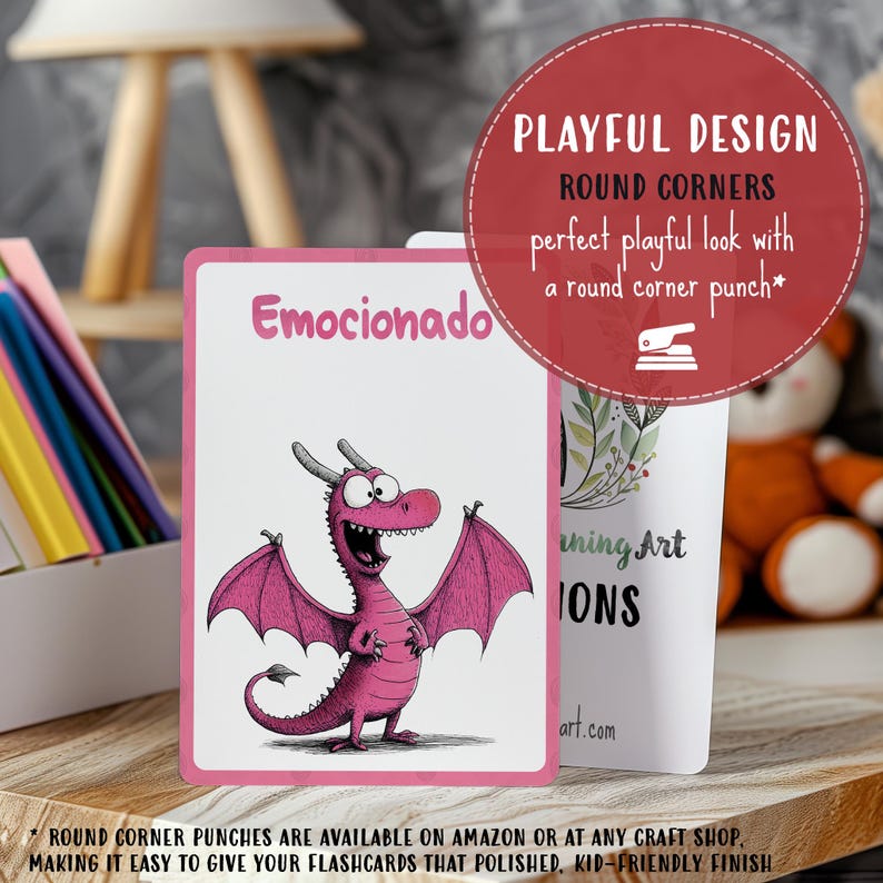 Spanish Emotions Flashcards With Dragons, Colorful PDF Download ...