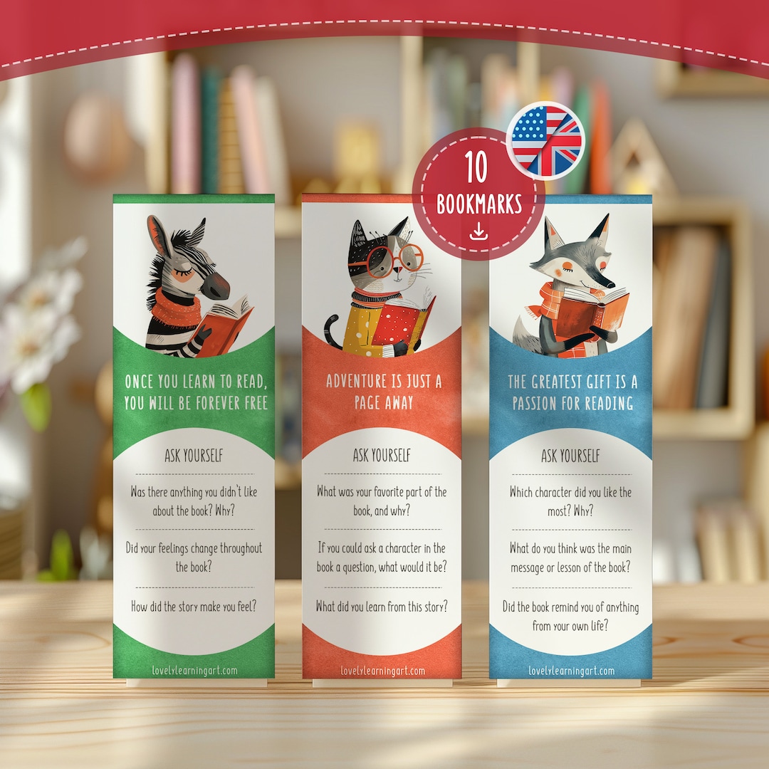 Animal Bookmarks for Kids: Reading Affirmations, Printable PDF - Etsy