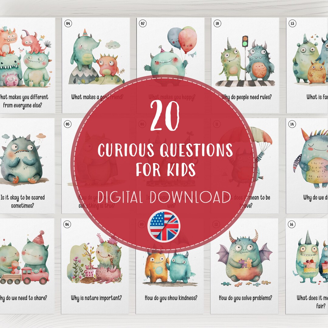 Critical Thinking Feelings Flash Cards Kids, Monsters Philosophy ...
