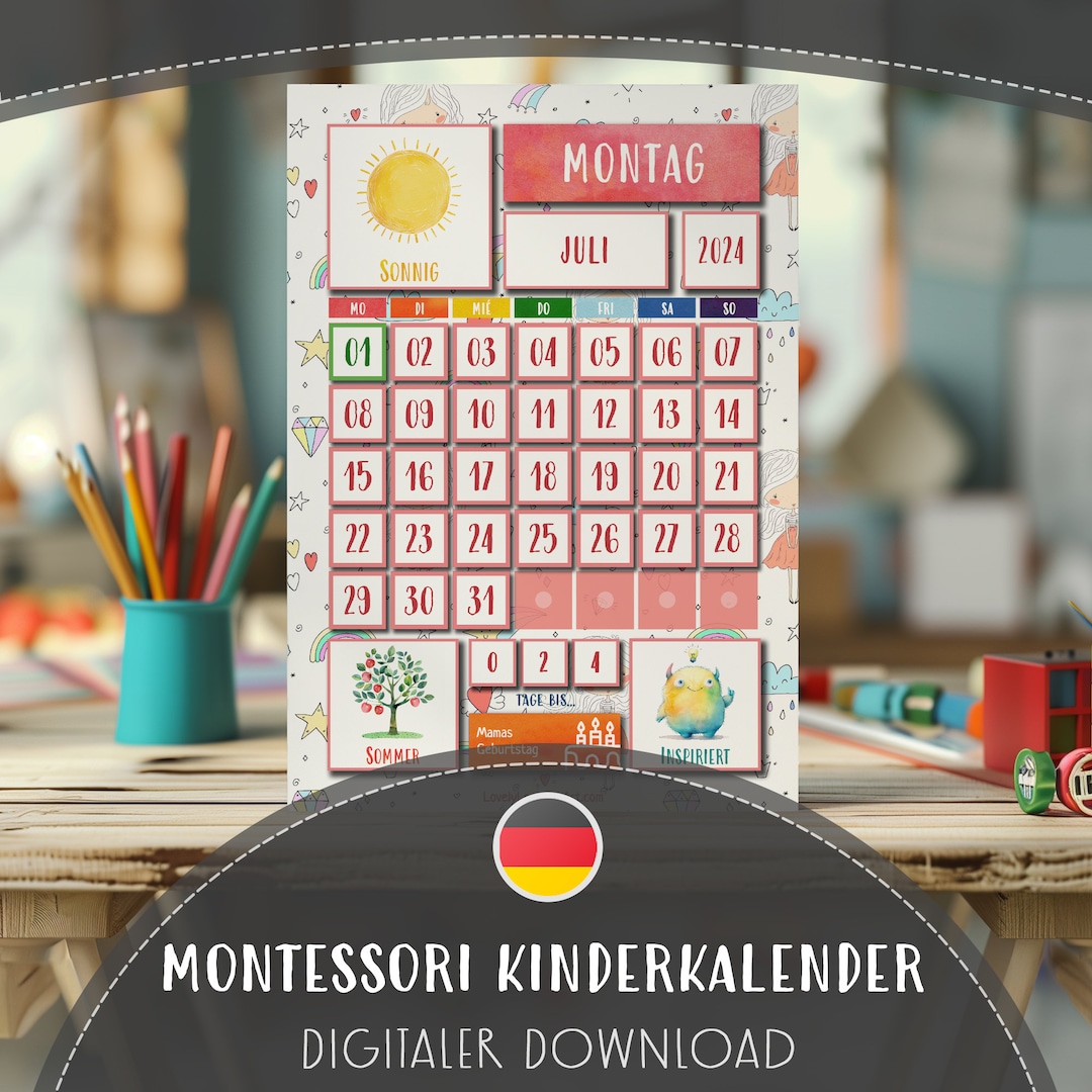 Schulkalender Kinder Deutsch | German Kids Daily Planner | Montessori ...