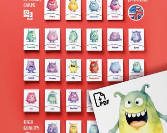 Printable Emotion Flashcards, Nursery Rhymes Monsters Cards, Feelings ...