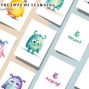 Emotions Flashcards in German, Gefuhlskarten, Double Sided Printable ...