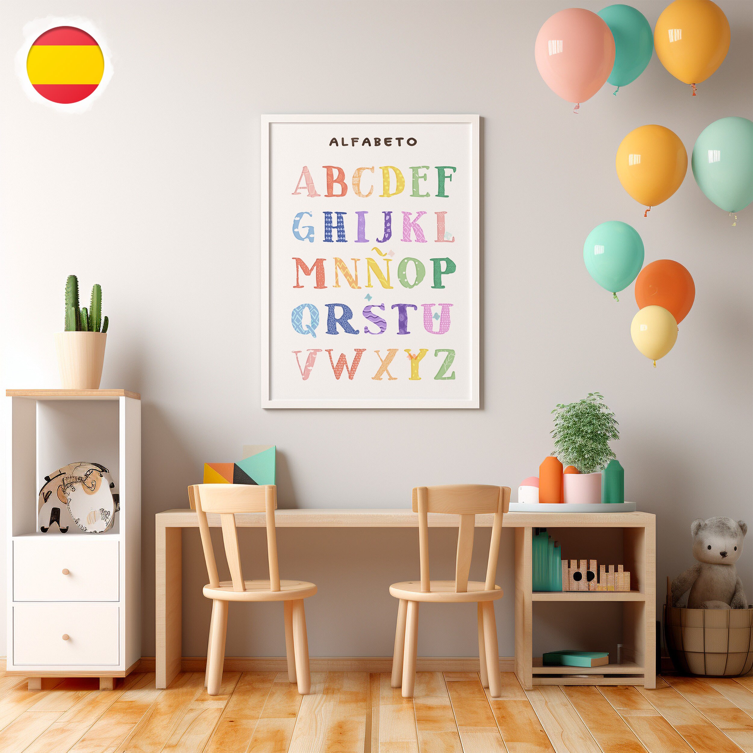 Spanish Alphabet Poster for Kids - Etsy Australia