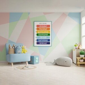 Days of the Week Poster for Kids | Printable PDF Learning Wall Art ...