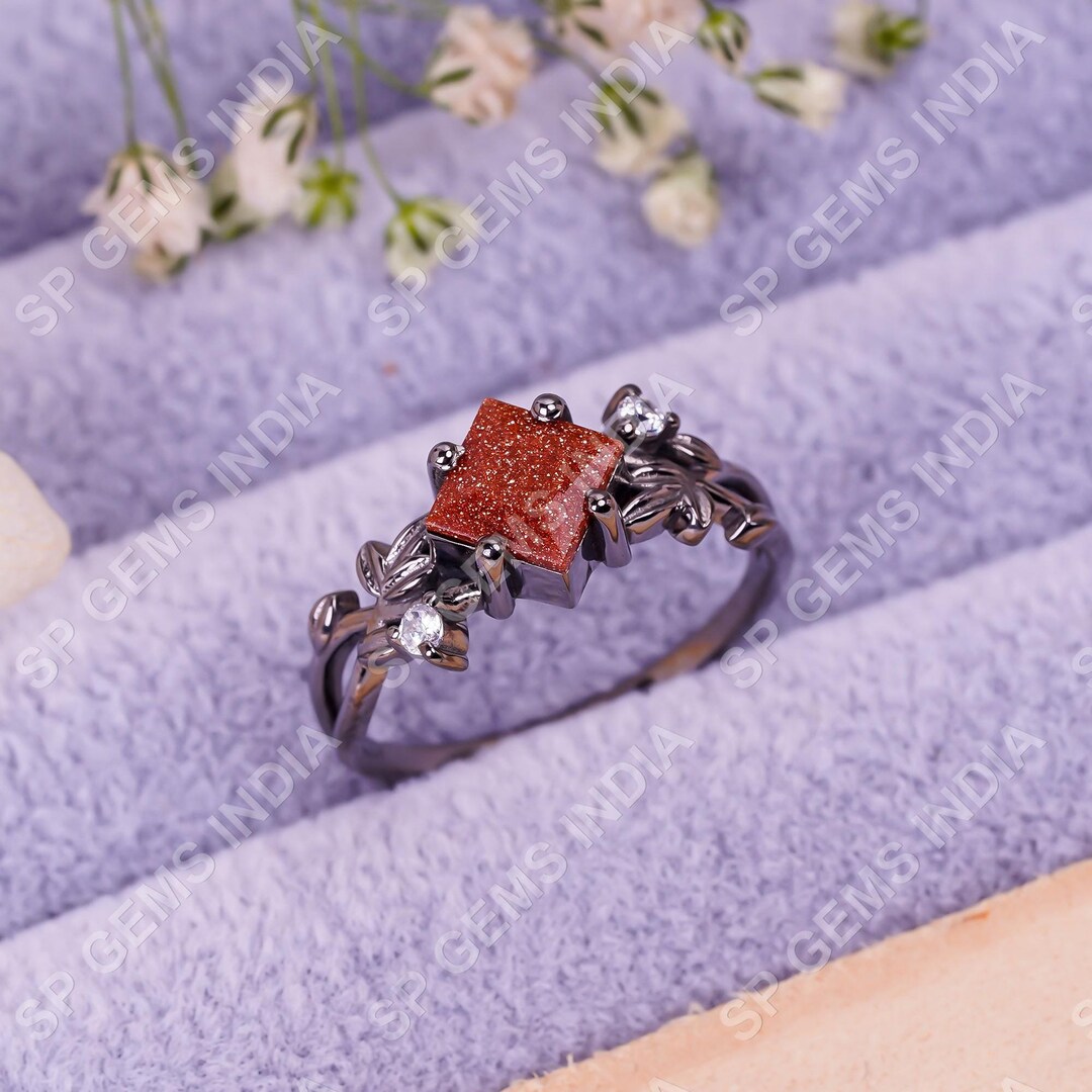 Orange Sandstone Ring Engagement Ring Gift for Her Sandstone Jewelry ...