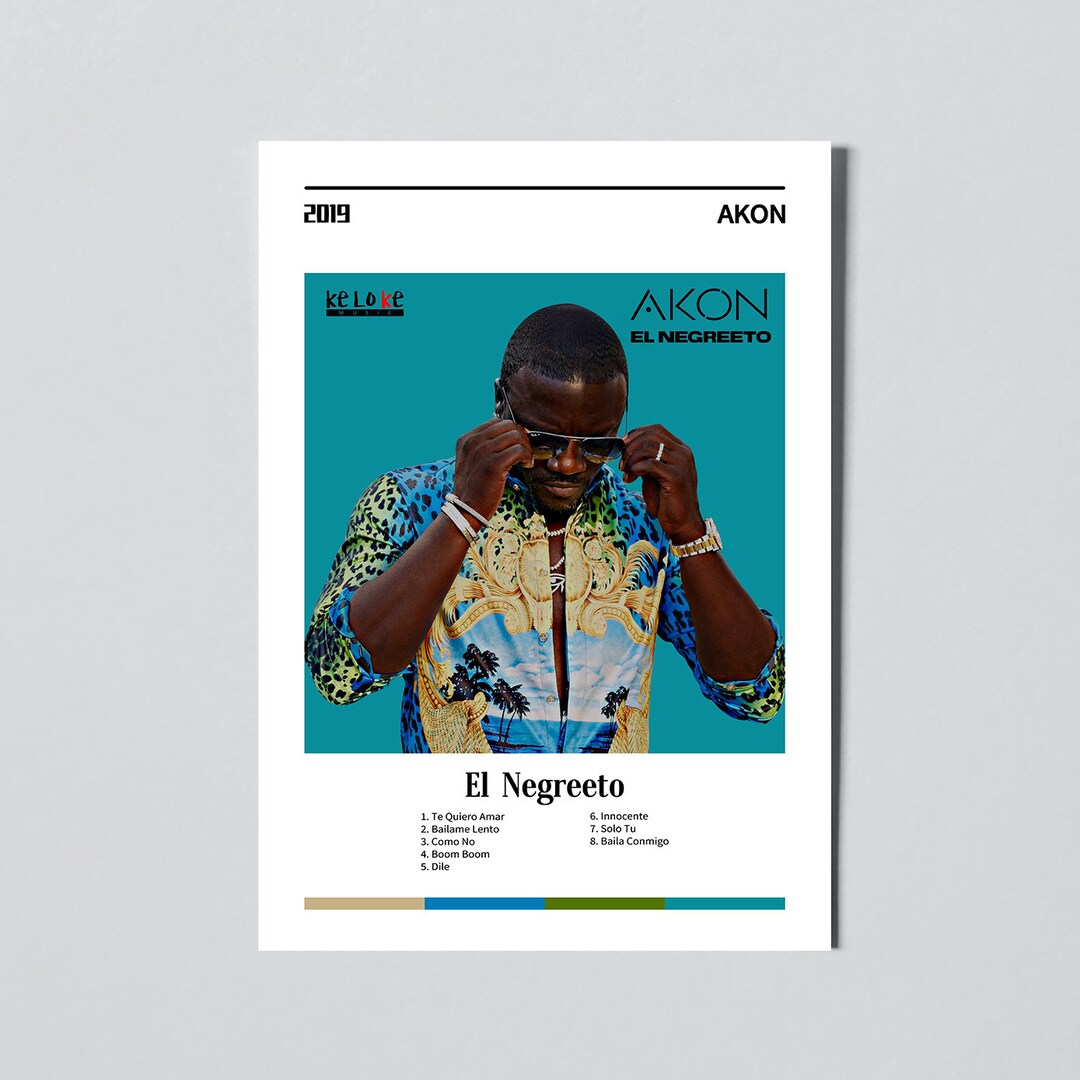 El Negreeto Akon Poster / Album Custom Poster / Album Cover / - Etsy Israel