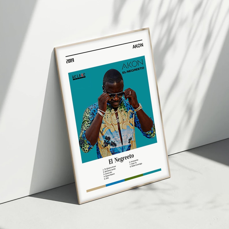El Negreeto Akon Poster / Album Custom Poster / Album Cover / - Etsy Israel