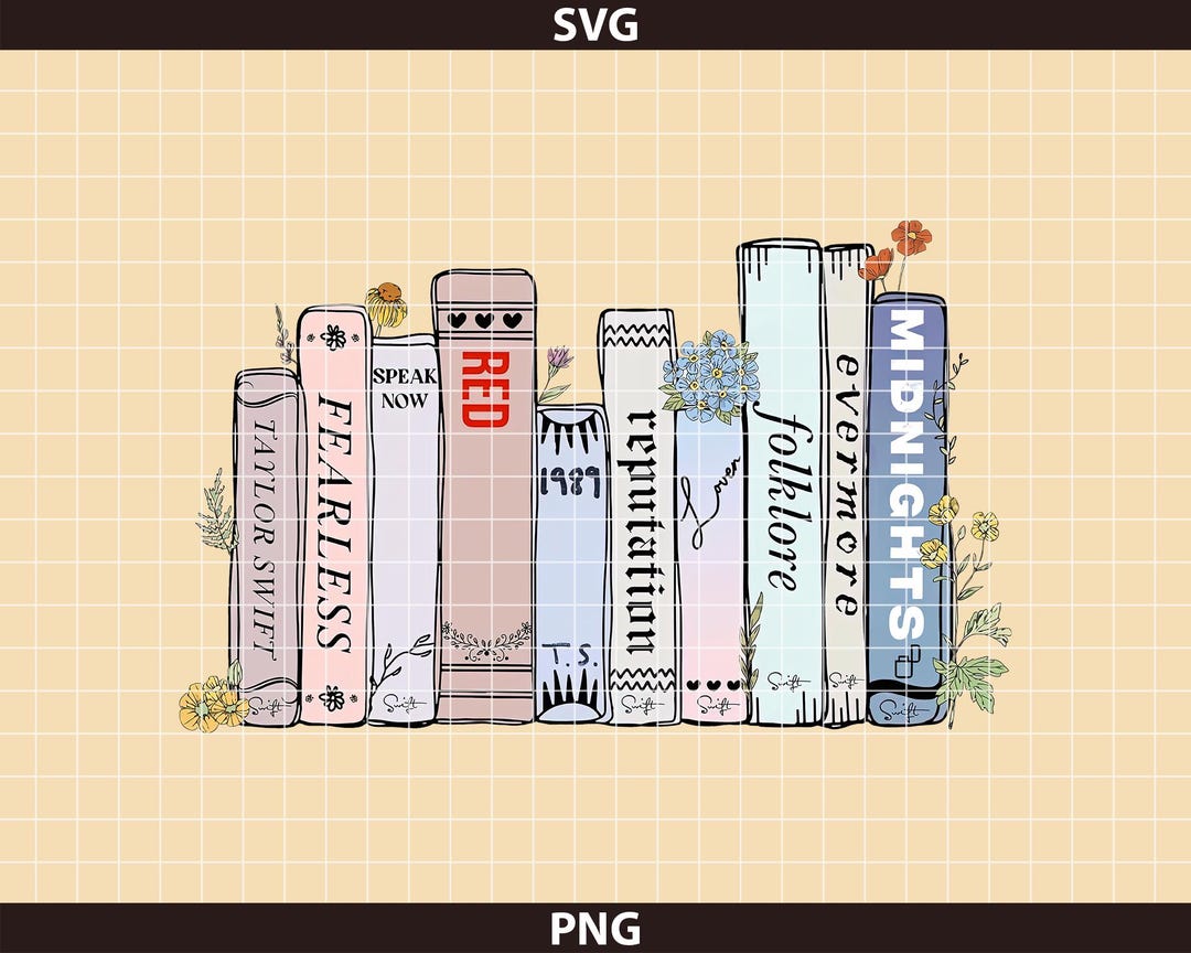 Albums as Book Covers PNG, Floral Book Lover Design, Trendy Literature ...