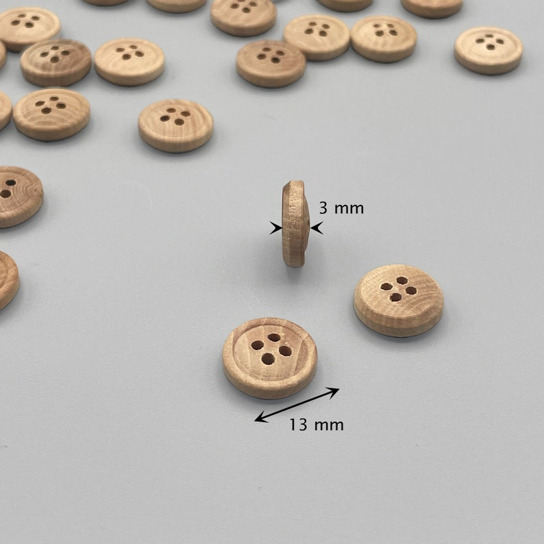 Bouton En Bois Naturel 13 Mm - Etsy