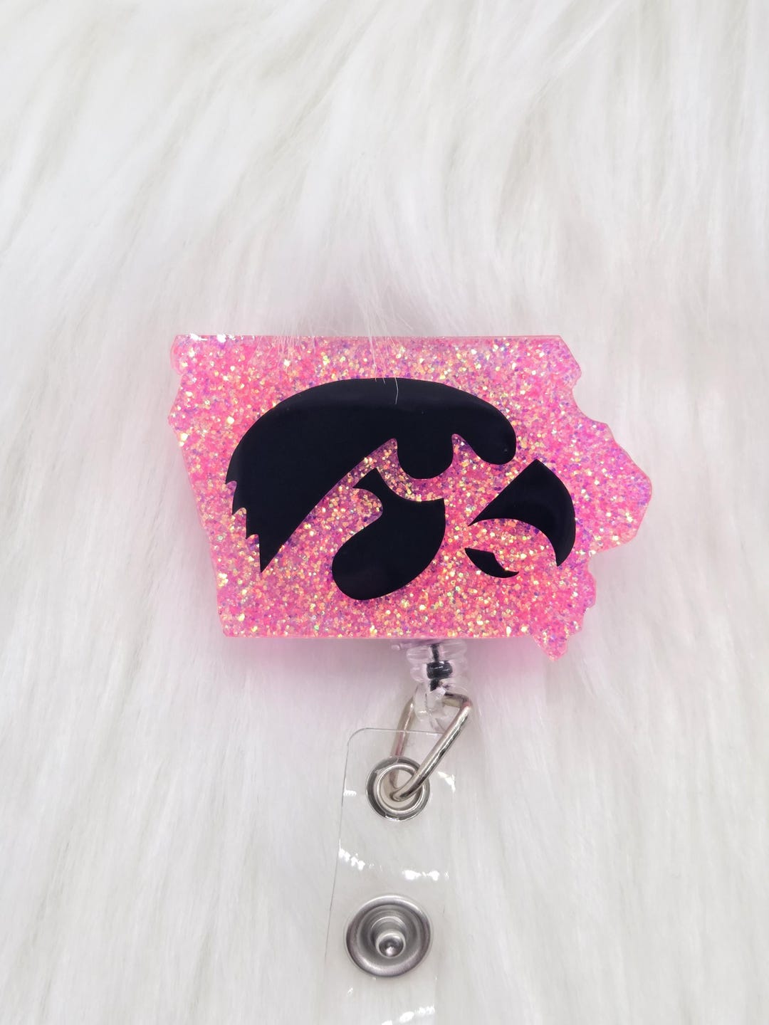 Iowa Shaped Tigerhawk Reel With Pink Glittery Base- Interchangeable and ...