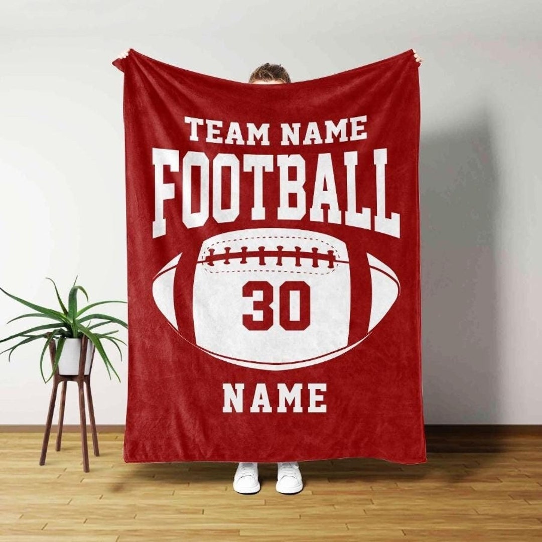 Personalized Football Blanket, Custom Football Gift for Dad, Husband ...