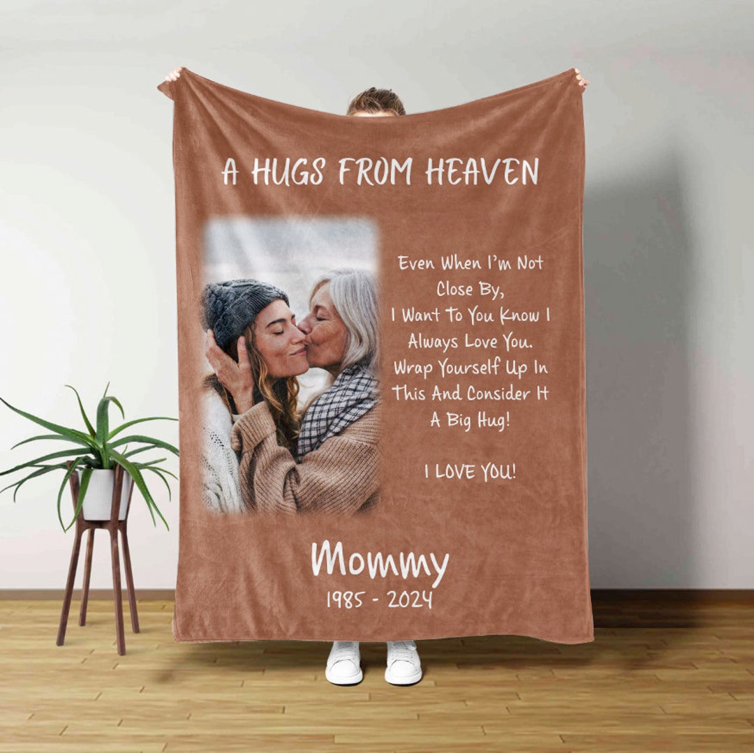 Personalized Memorial Blanket, in Loving Memory Blanket, A Hug From Heaven Blanket, Memorial ...