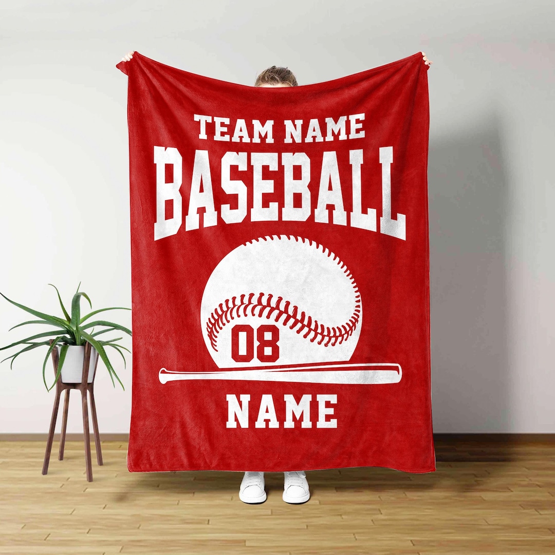 Personalized Baseball Blanket, Custom Baseball Gift for Dad, Husband ...