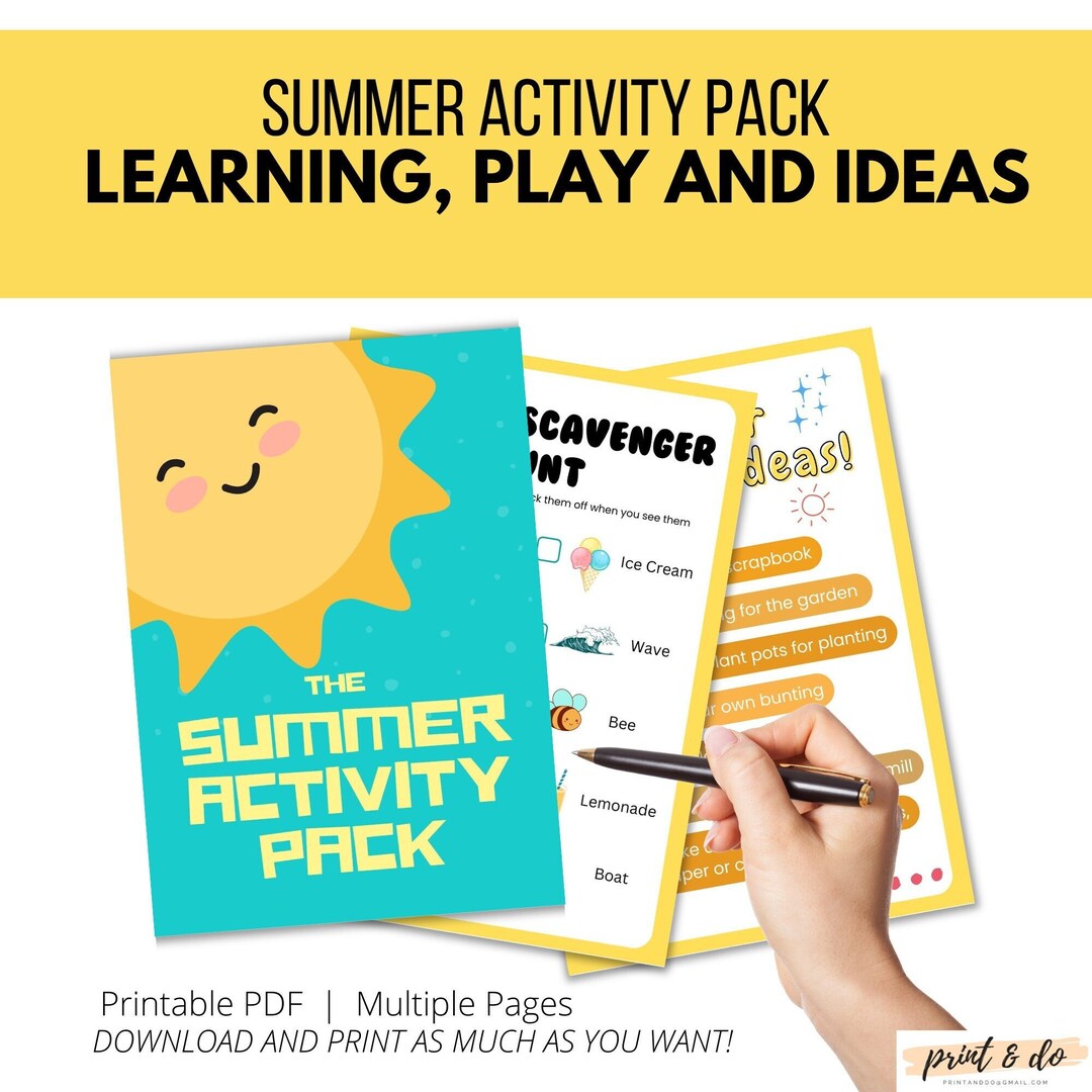 Children's Summer Activity Pack, Kids Activities, School Holiday Pack ...