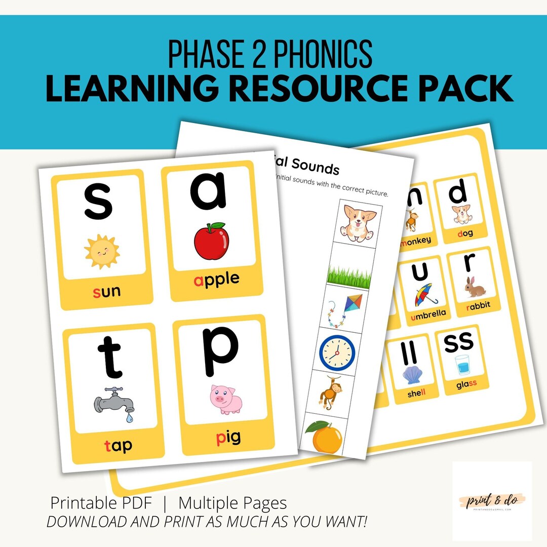 Phonics Activity Sheet Pack, Preschooler Phase 2 Phonics, Letters and ...