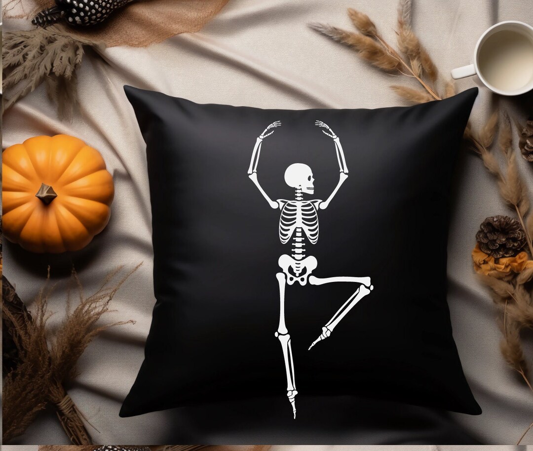 Ballet Skeleton Posing in a Black Spooky Pillow Halloween - Etsy