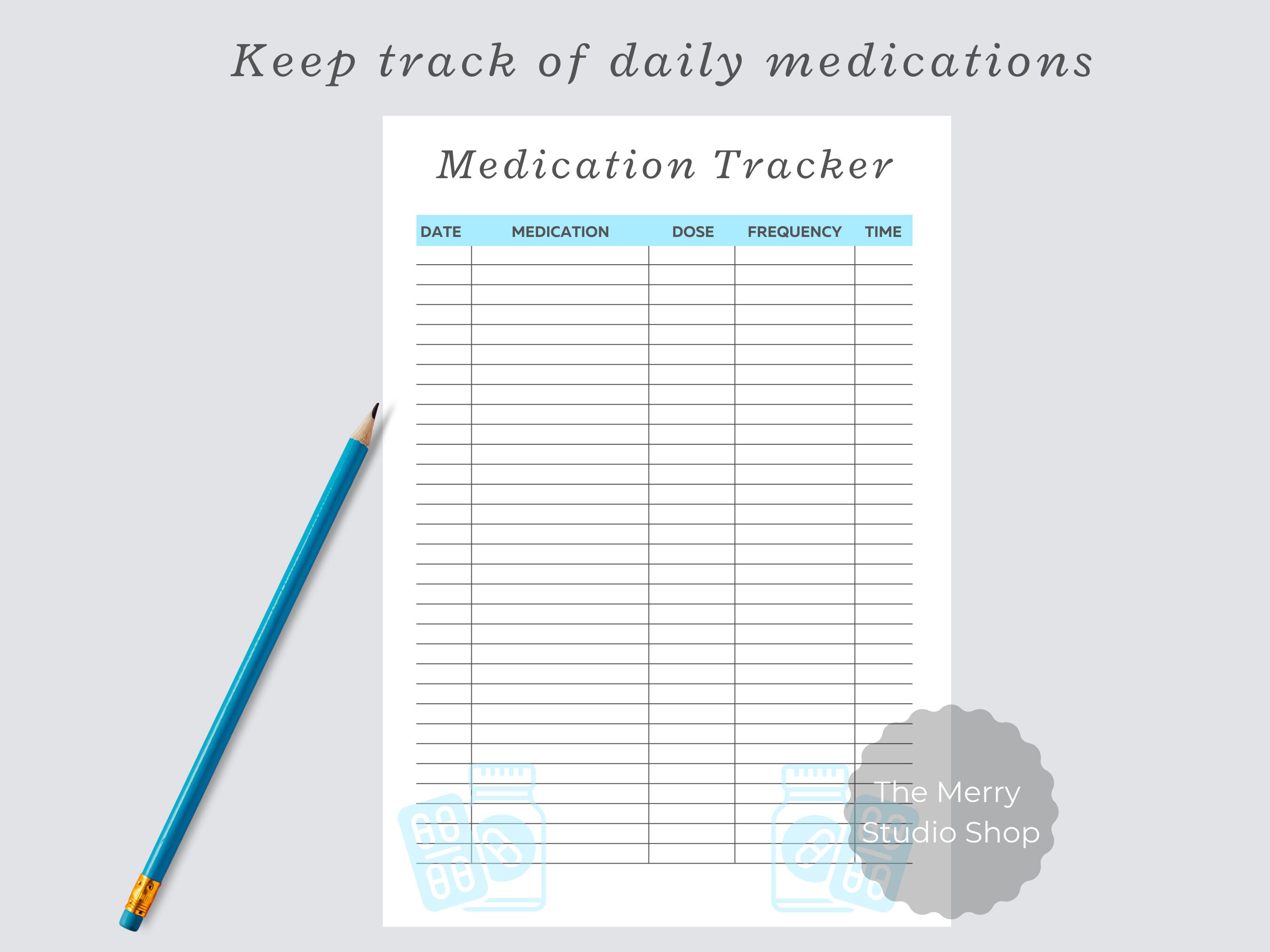 Medication Tracker, Medicine Tracker, Supplement Tracker, Medicine ...