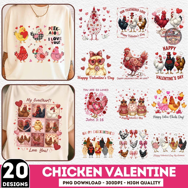 Chicken Valentine Image - Etsy