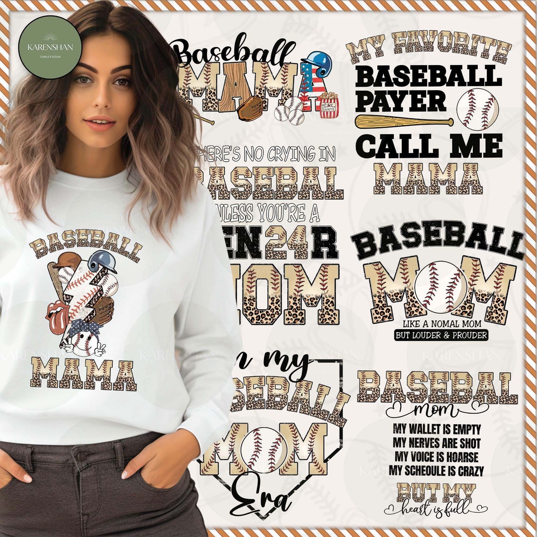 6 Baseball Mama PNG Bundle, Sport Mama Png, Leopard Mama Png ...