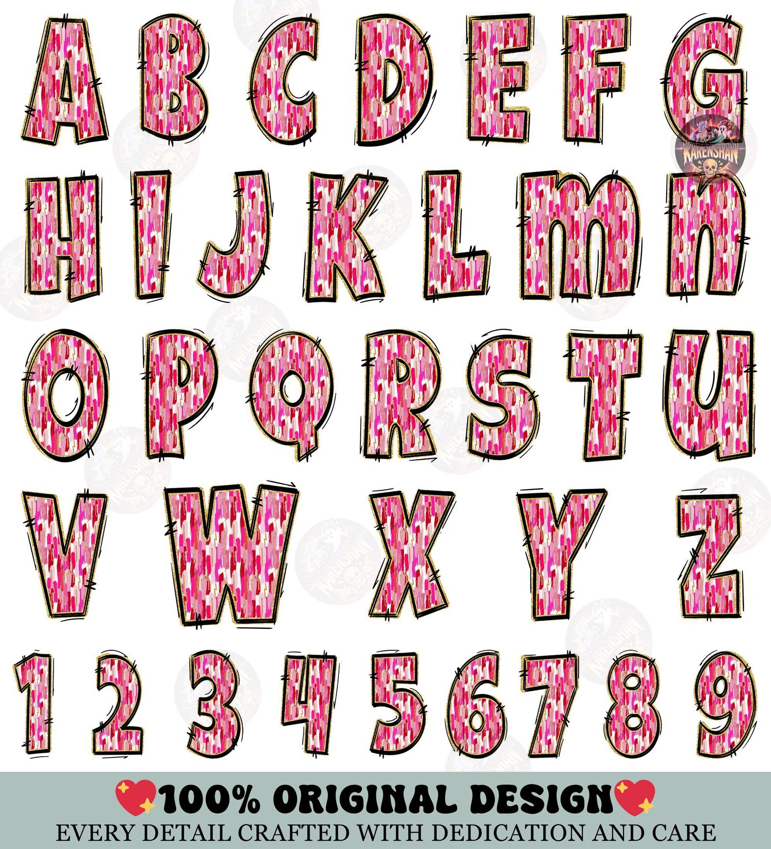 Valentine Alphabet Png Bundle, 4 PNG Valentine Letters, Valentines ...
