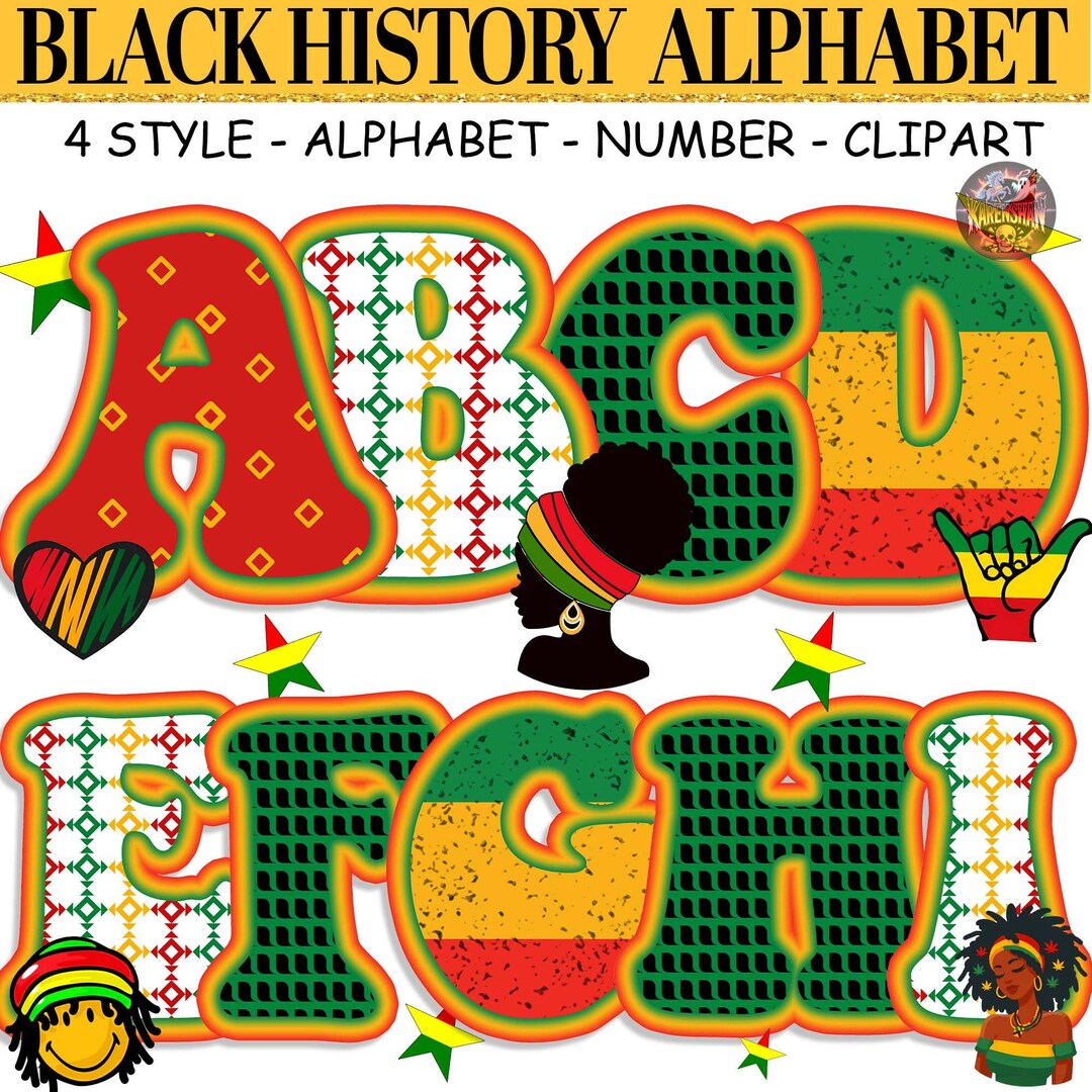 Black History Doodle Png Bundle, 4 PNG Black History, Juneteenth ...