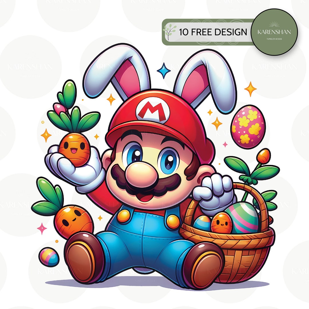 Super Mario Easter Cartoon PNG, Happy Easter Day Png, Funny Easter Png ...