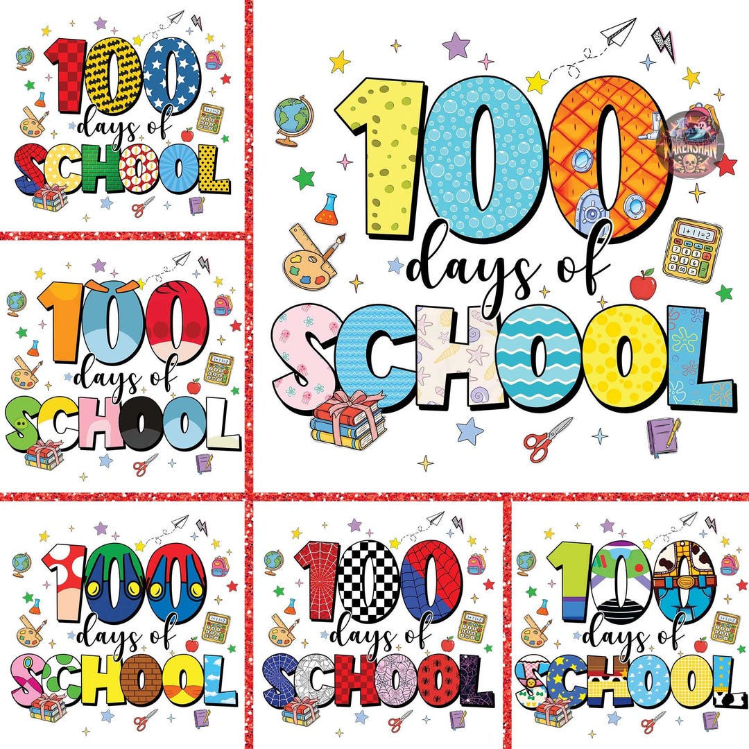 100 Days Bruh Png Bundle, 6 PNG Happy 100 Days, Cartoon Kid Png, 100 ...