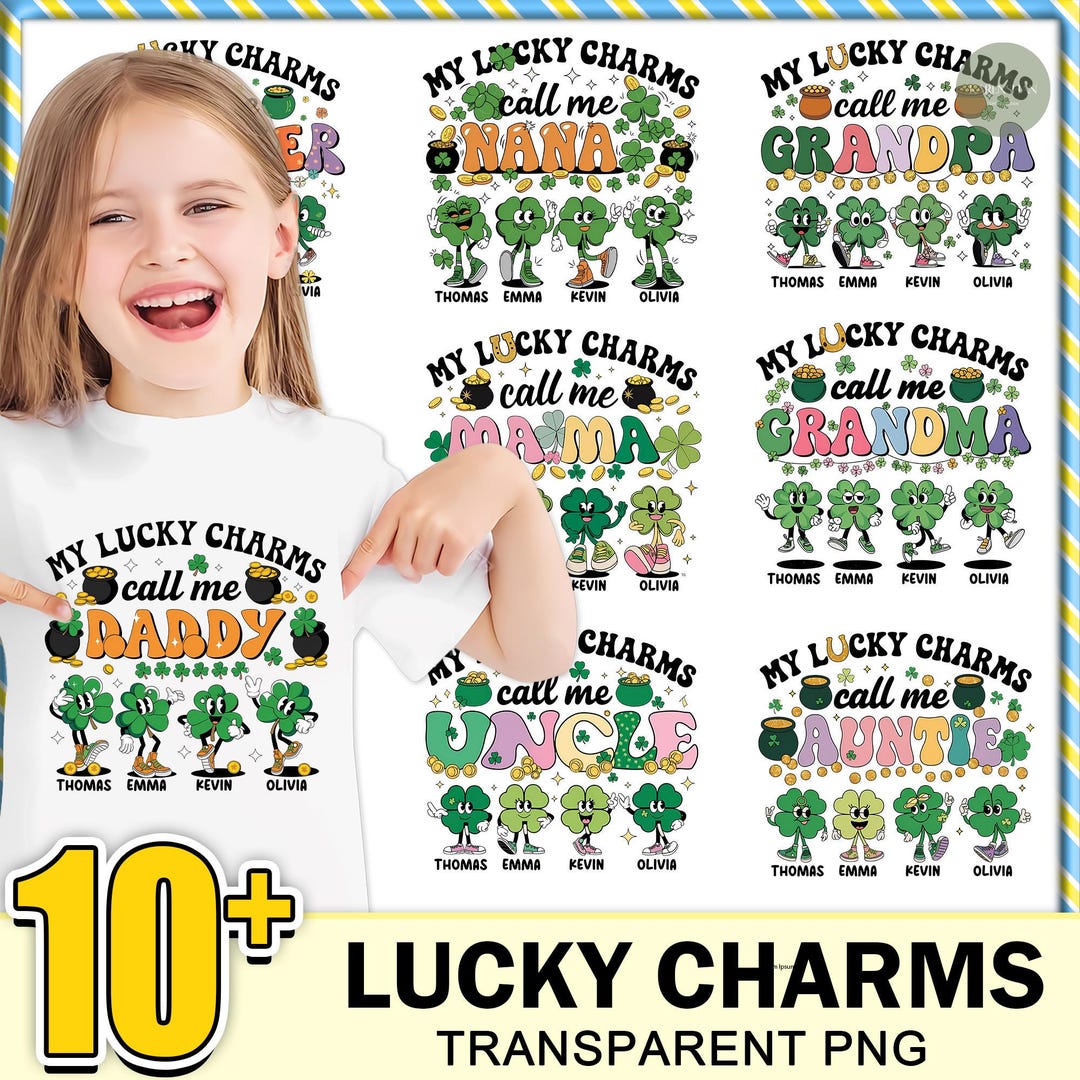 10+ St Patrick's Day Custom Name PNG Bundle, My Lucky Charms Call Me ...