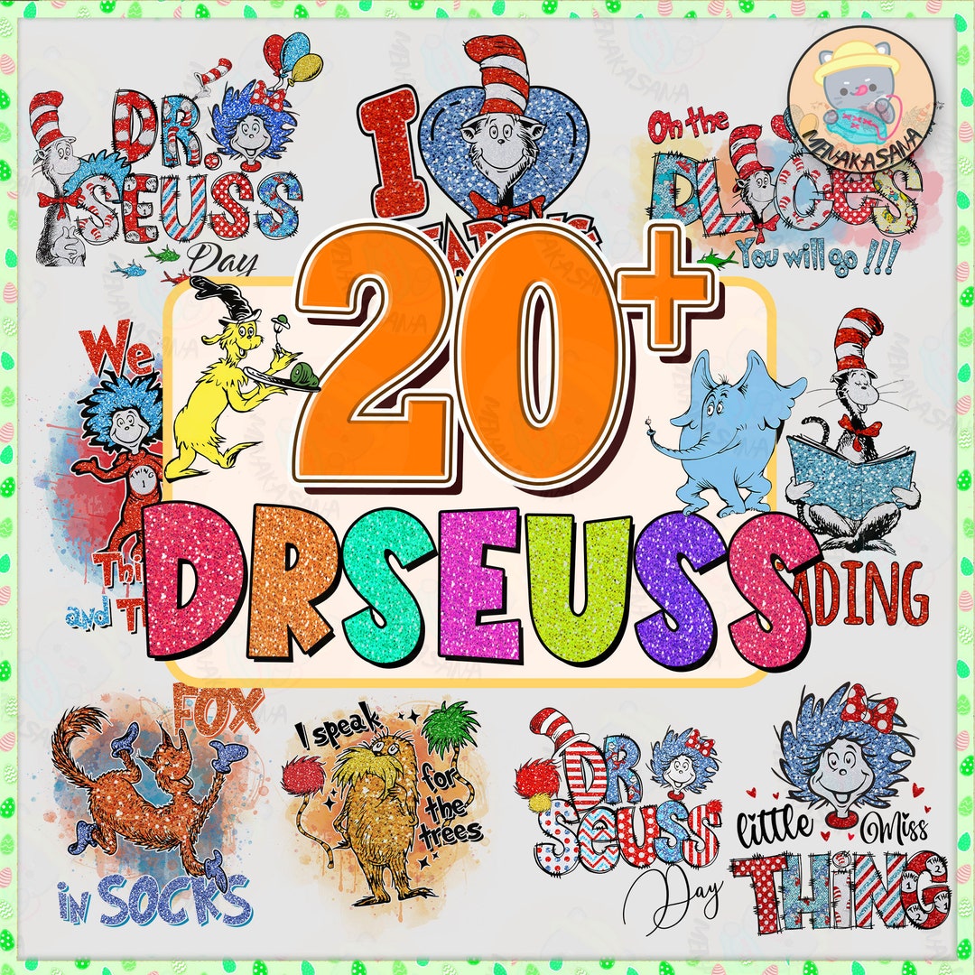20 Dr. Seuss PNG Bundle, Dr. Seuss Day, Teacher Png, Sublimation Print ...