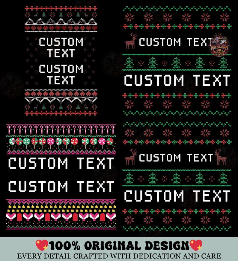 Custom Ugly Png Bundle, 6 PNG Personalized, Custom Name Png, Ugly ...